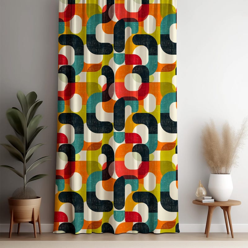 Color Block Drapes - Etsy