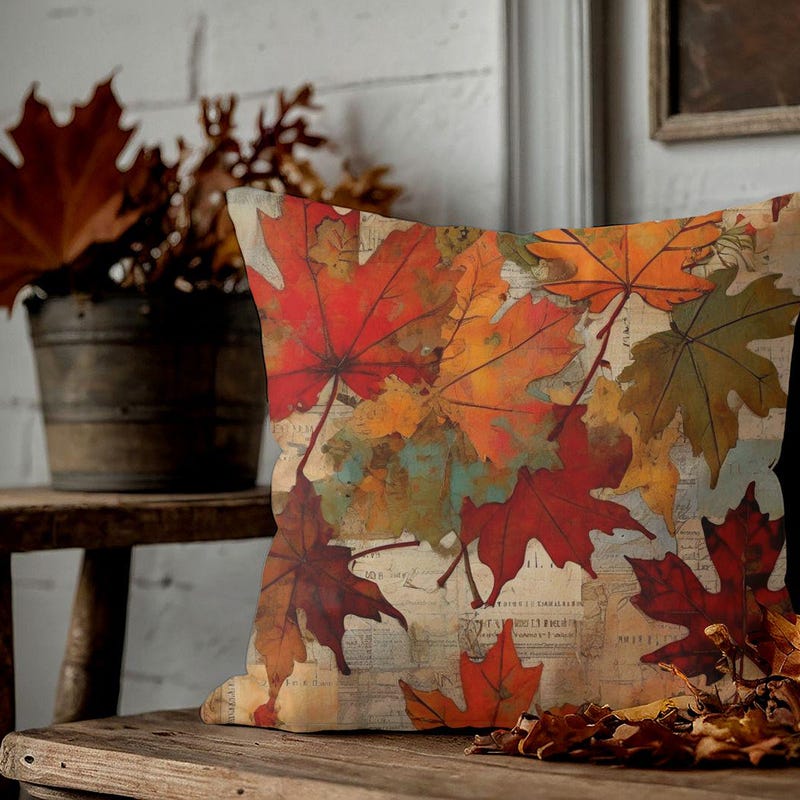 Fall Leaf Throw Pillows - Etsy