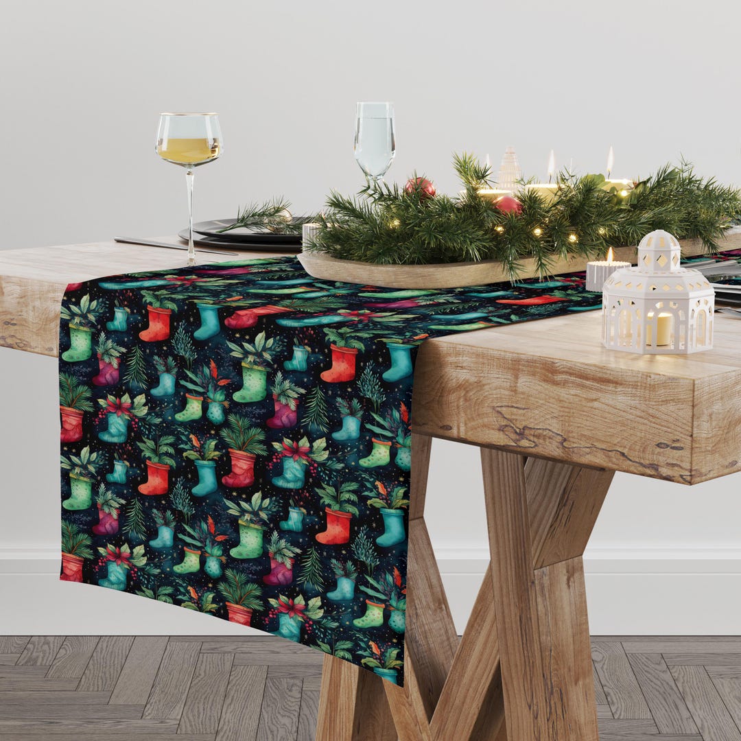 Christmas Table Cloth, Christmas Table Decor, Christmas Tableware ...