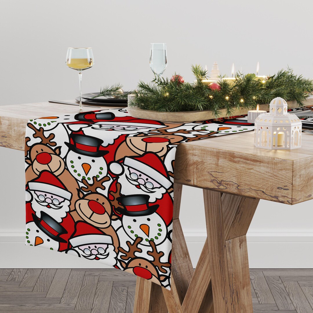 Christmas Runner, Christmas Santa Claus Runner, Christmas Deer Runner ...