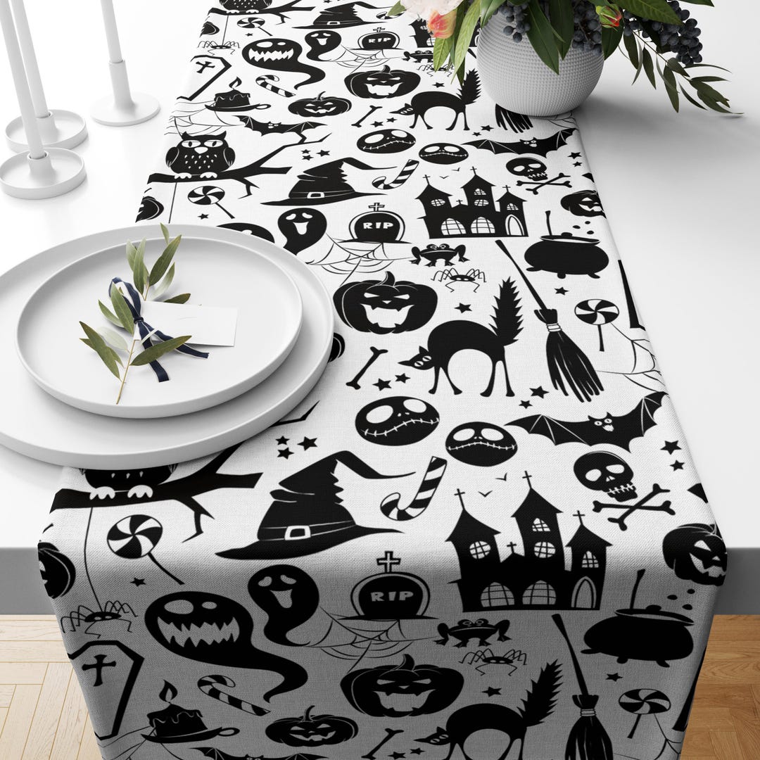 Halloween Table Cloth, Halloween Runner, Halloween Decor, Decorative ...