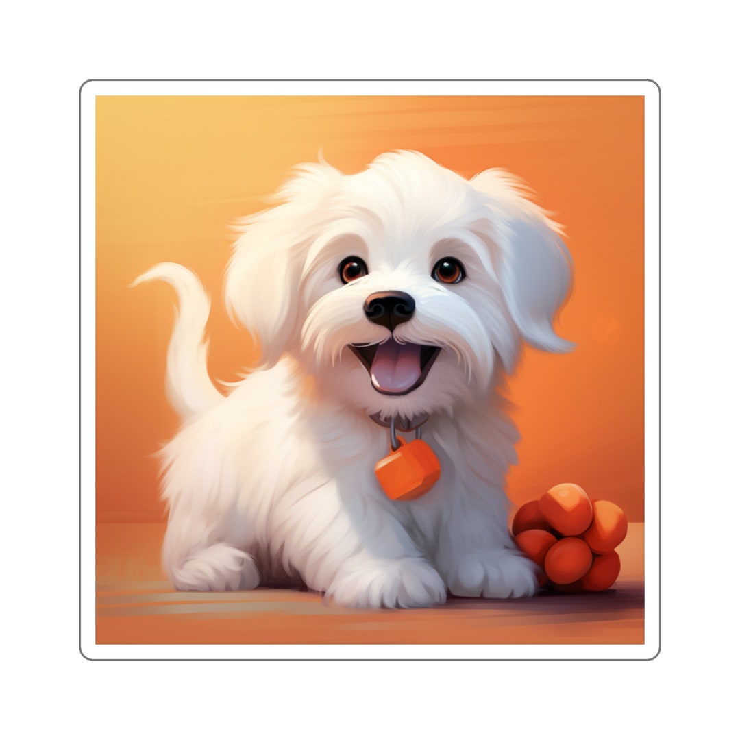Square Sticker Cute Coton De Tulear - Etsy