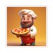 Square Sticker Cute Pizza Chef - Etsy