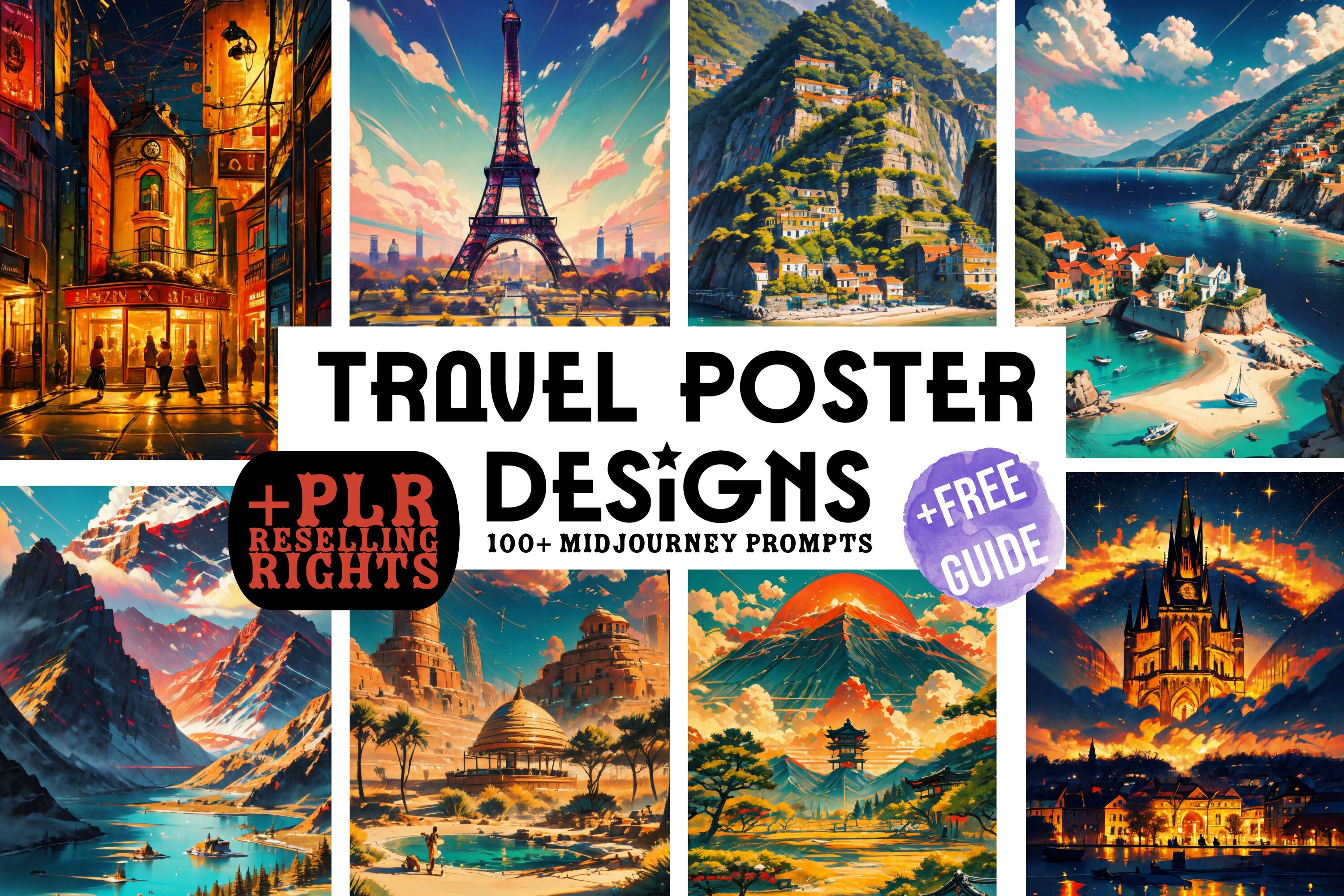 100+ Midjourney Travel Poster Prompts, Midjourney Prompt, Ai Art ...
