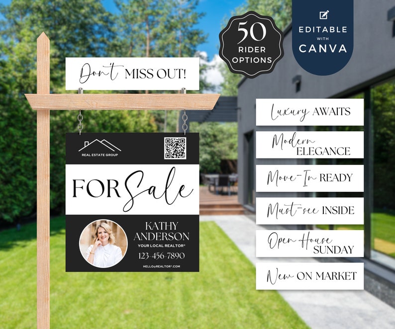 Real Estate Yard Sign, for Sale Yard Sign, Real Estate Marketing ...