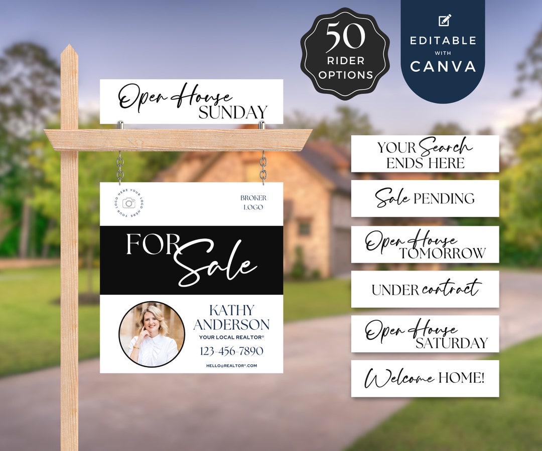 Real Estate Yard Sign, for Sale Yard Sign, Real Estate Marketing ...
