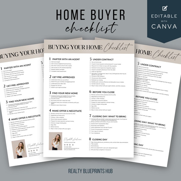 First Time Home Buyer Checklist - Etsy