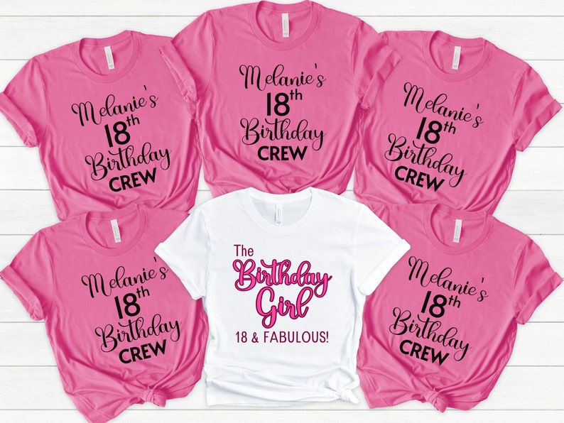 Personalized Name and Age Birthday Shirt, Custom 18th Birthday Crew ...