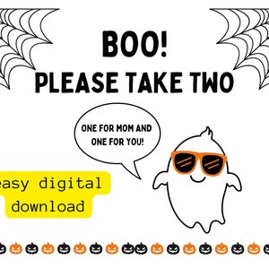 Cute Printable Halloween Ghost Trick-or-treat Sign, Please Take Two ...