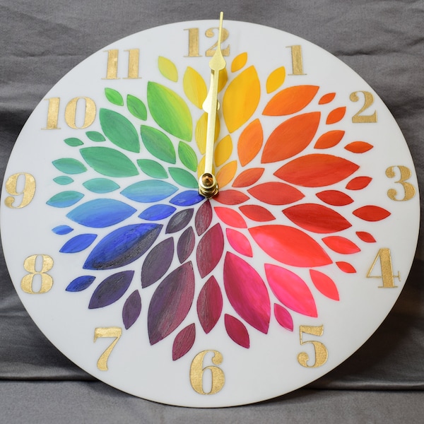 Rainbow Wall Clock - Etsy