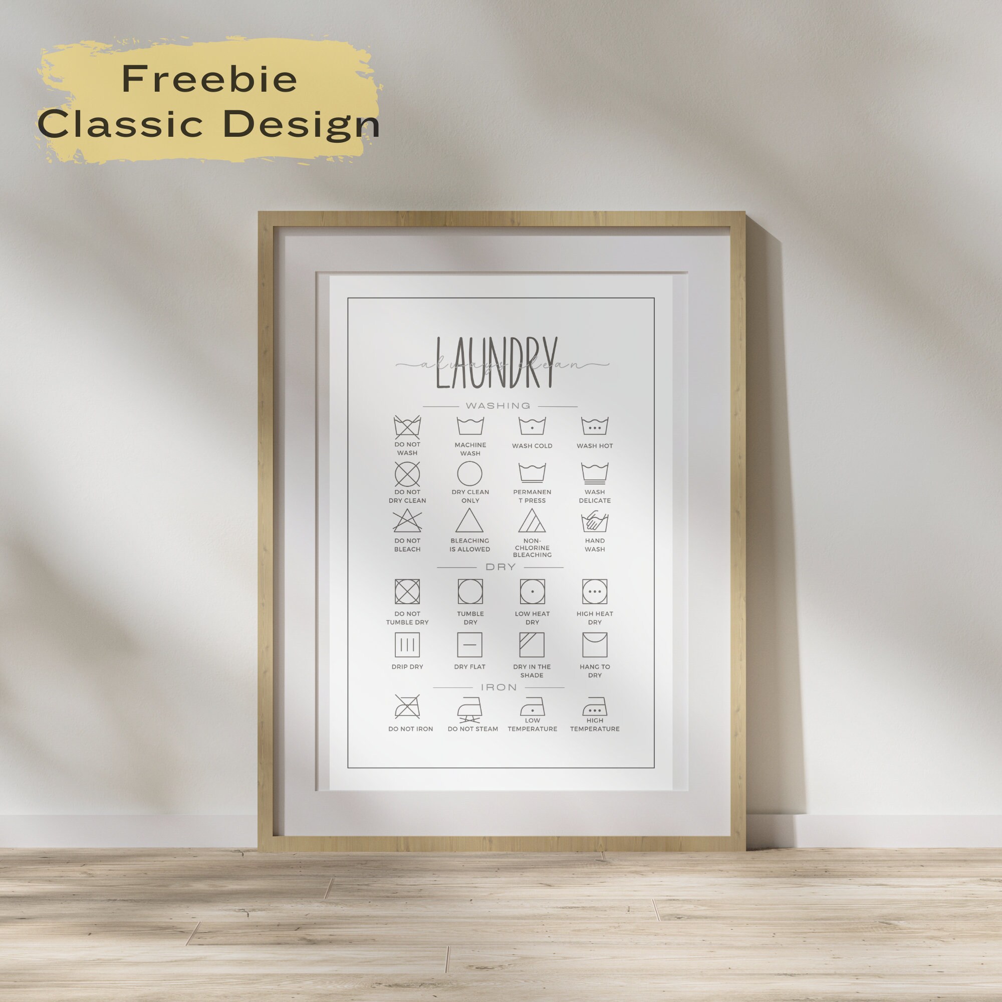 Laundry Guide Poster in Laundry Room, Instant Digital Download, Laundry ...