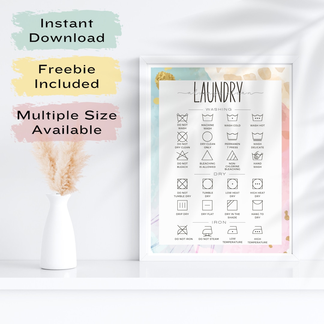 Laundry Guide Poster in Laundry Room Instant Digital - Etsy