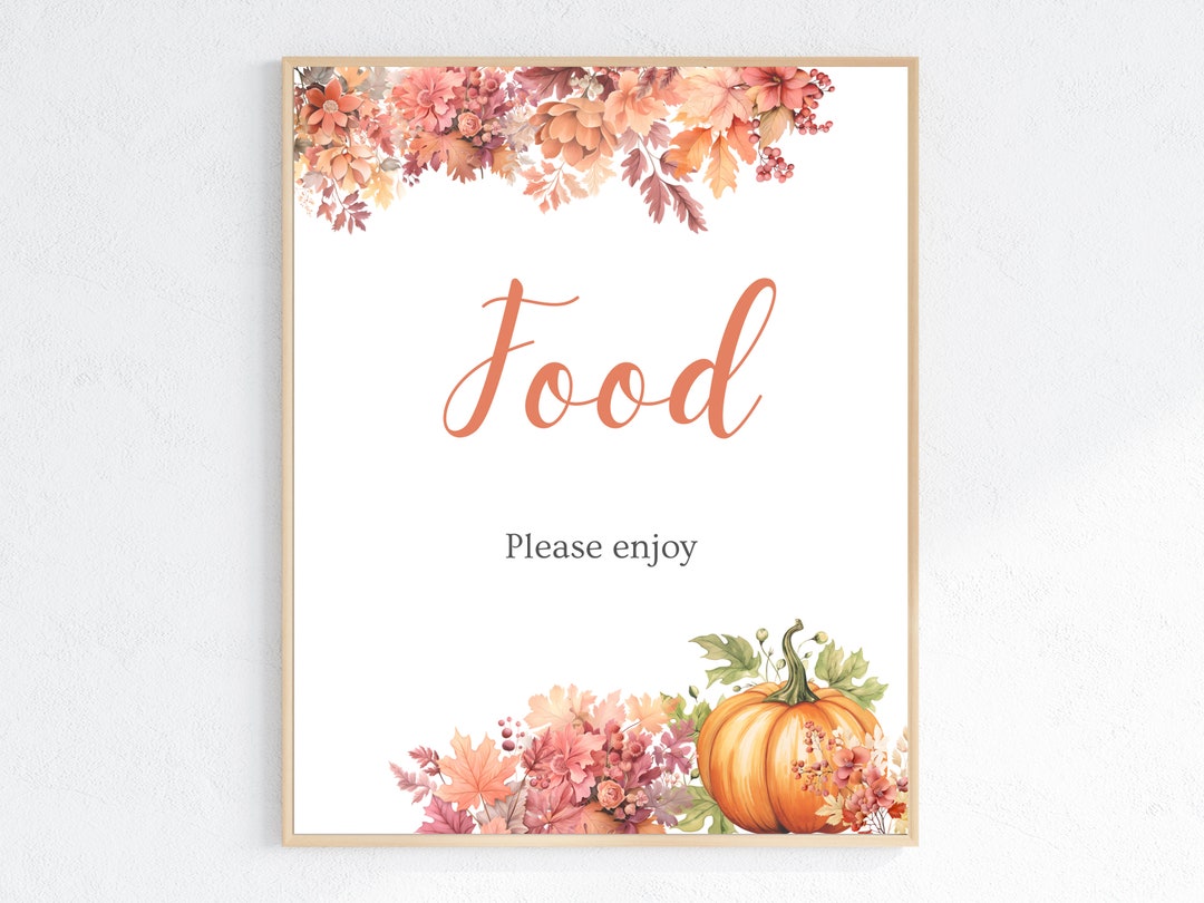 Foods Sign Little Pumpkin Baby Shower Sign Fall Pumpkin - Etsy
