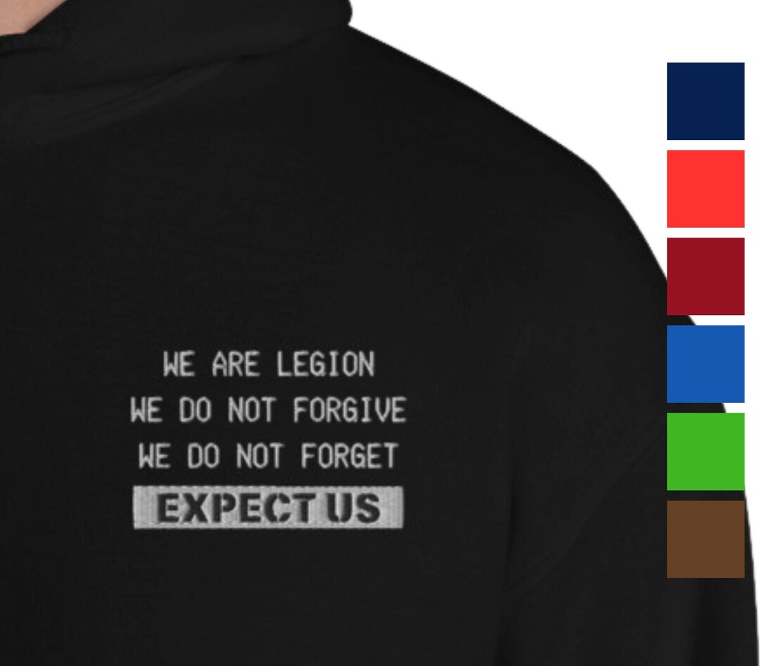 ANONYMOUS _ LEGION _ HACKER || Unisex Embroidered Hoodie Hooded Sweater ...