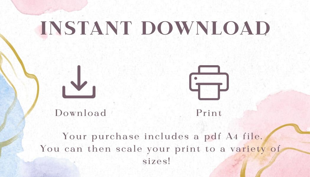 PRINTABLE 2024 Calendar, Digital PDF Instant Download, Monthly Planner ...