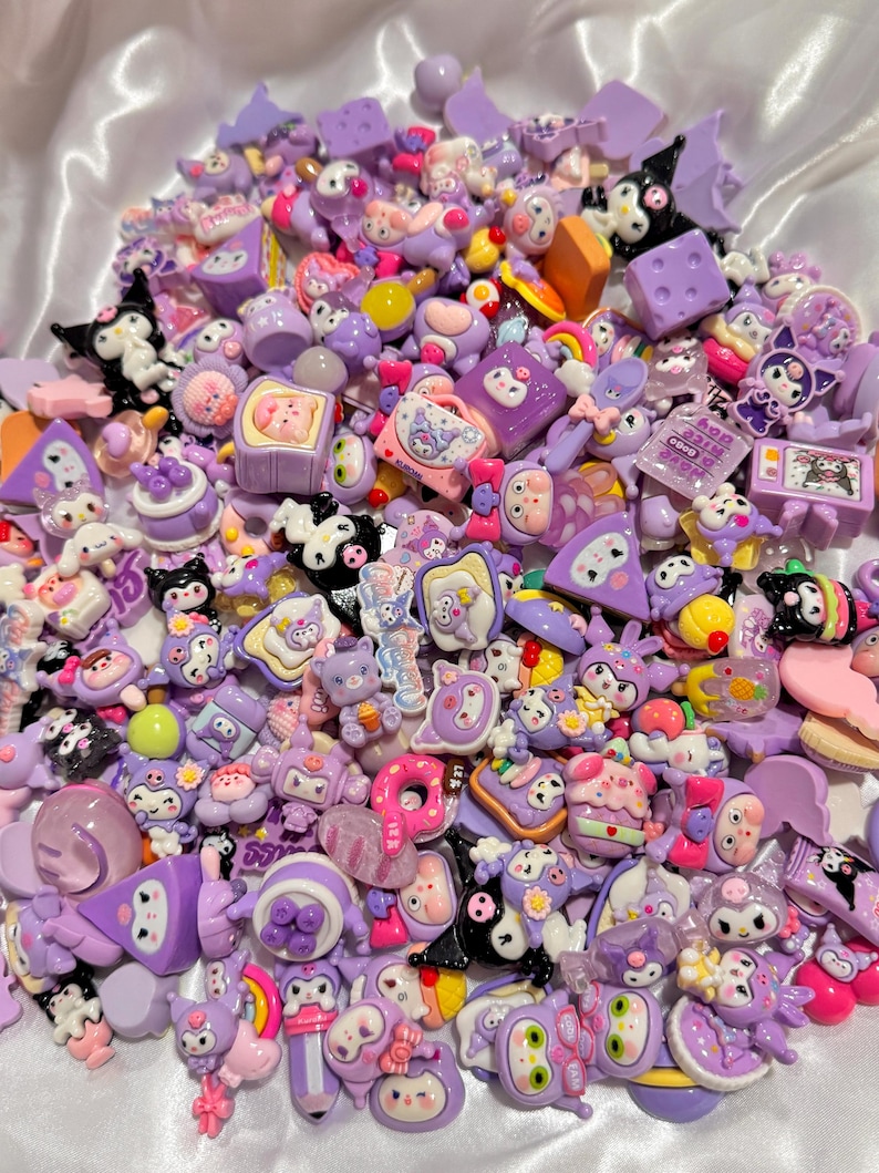 5/10/30pcs Purple Kawaii Charms Diy Supplies - Etsy