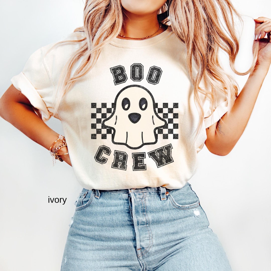Retro Halloween Teacher Shirt, Boo Crew Teacher Halloween, Retro Ghost ...