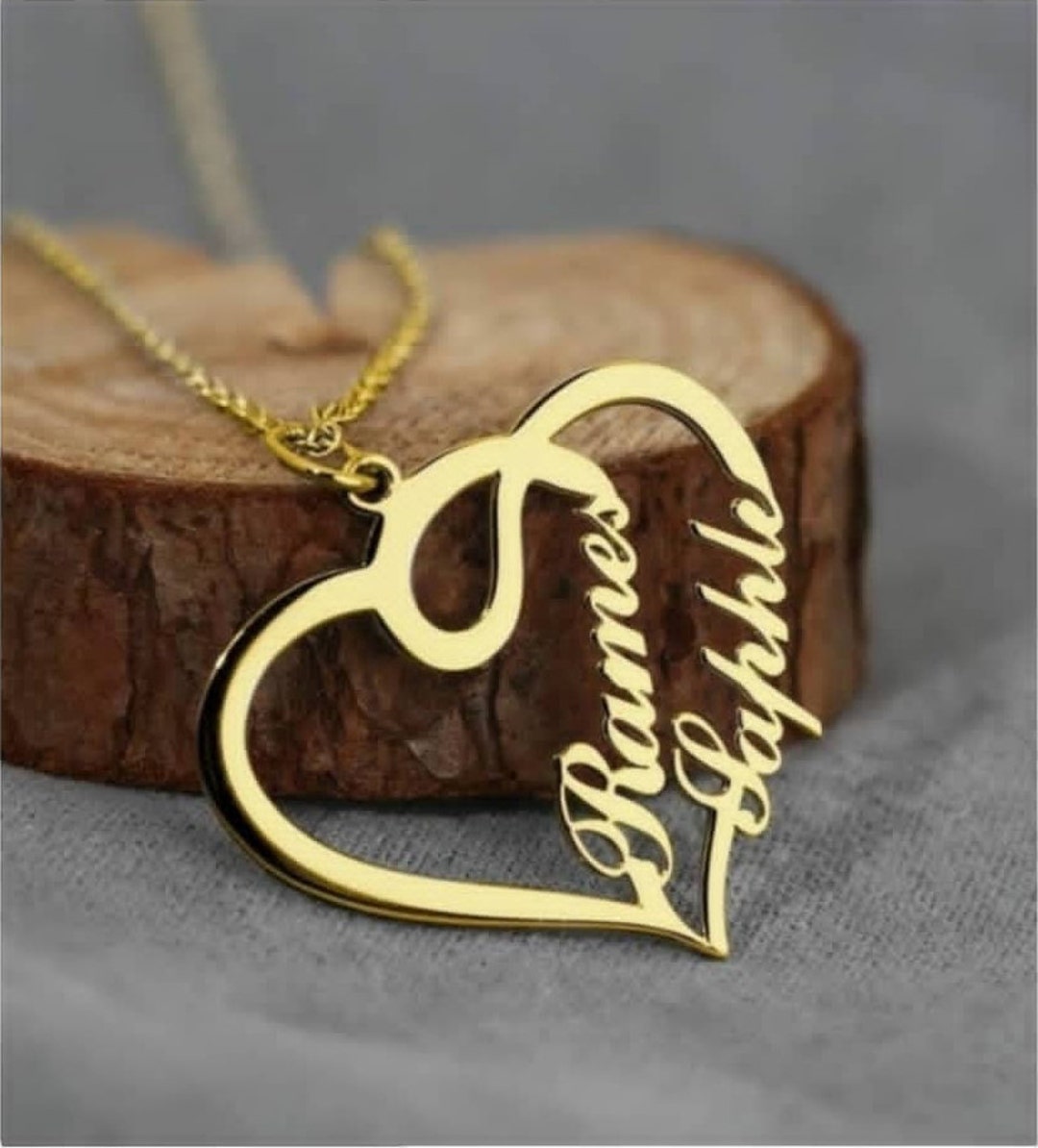 Personalized Two Names Necklace Custom Name Necklace Double - Etsy