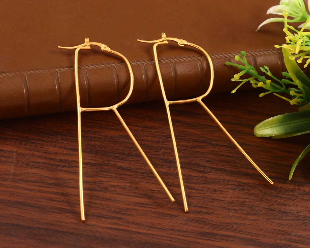 Initial Letter Alphabet Earring, Big Letter Earring, One Letter Earring ...