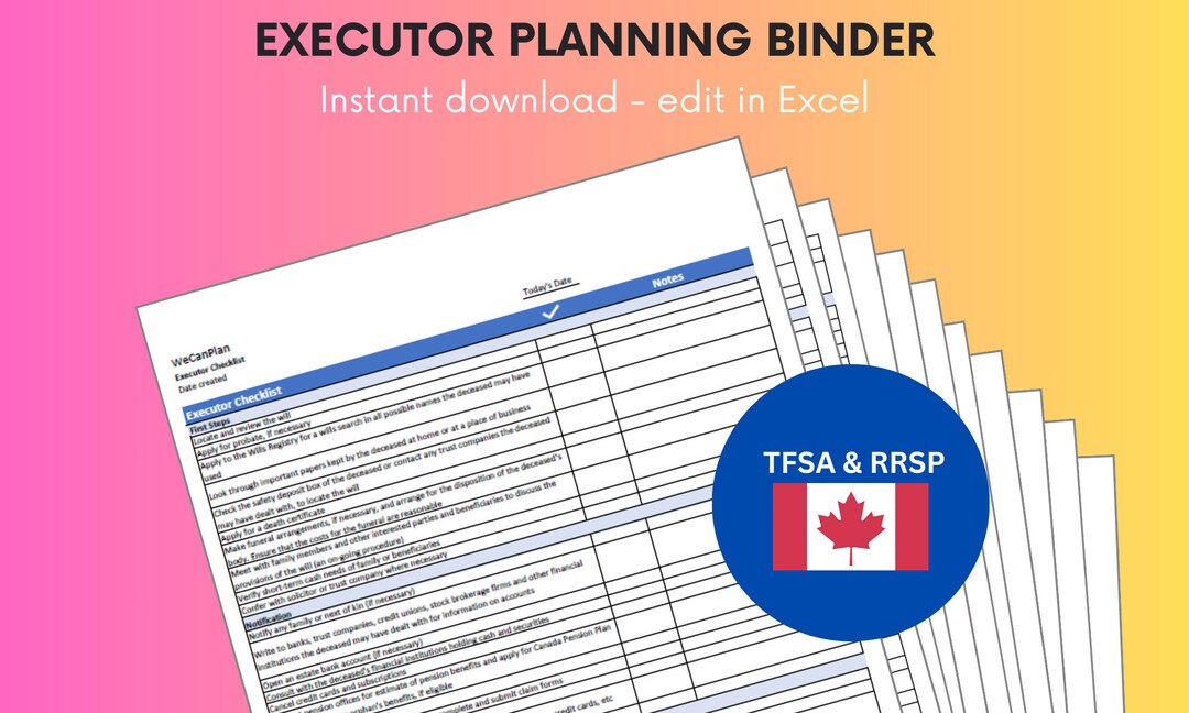 Executor Planning Binder: Estate Checklist & Account Tracker (digital ...