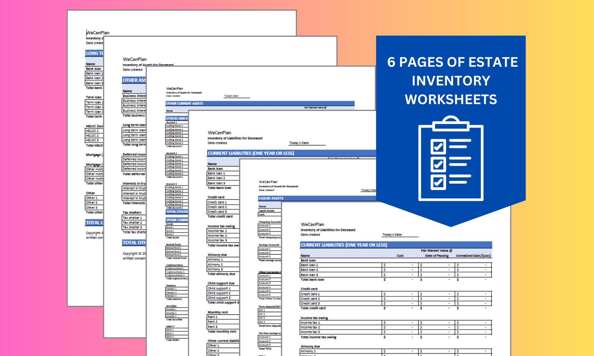 Executor Planning Binder - Executor Checklist, Estate Account Tracking ...