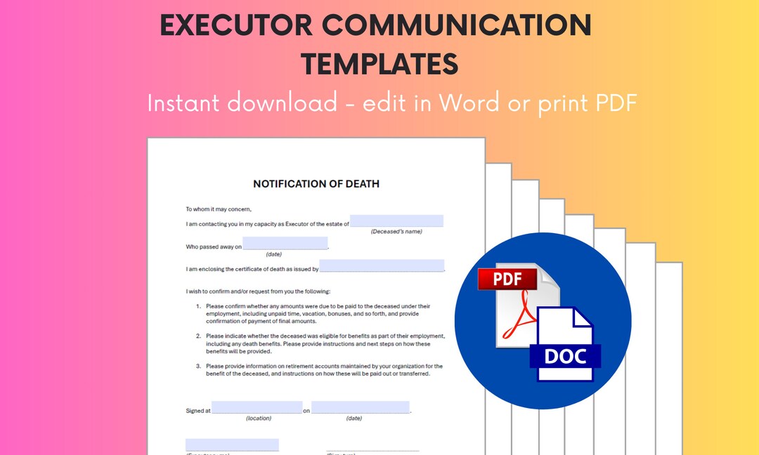 Executor Communication Templates - Streamline Your Executor Duties With ...
