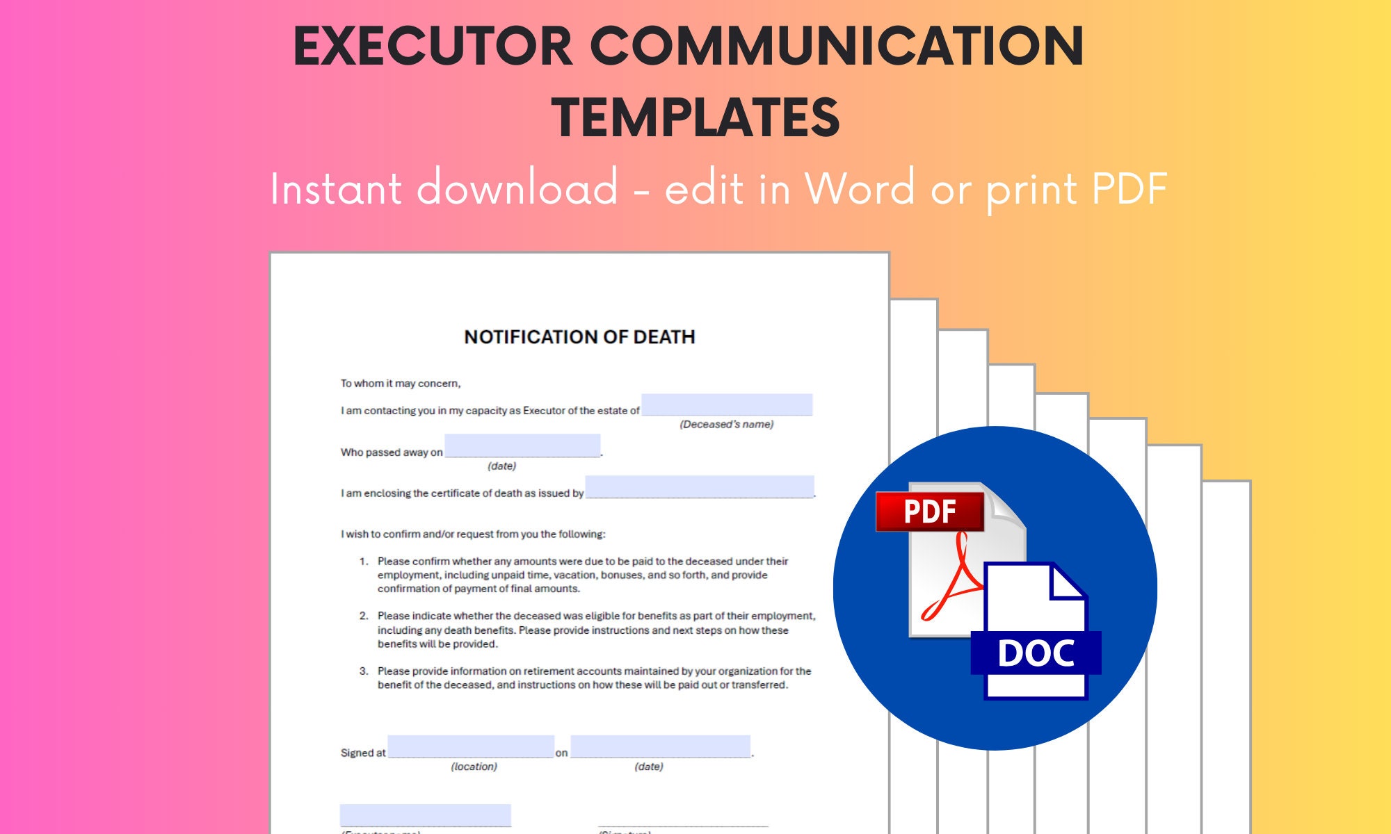 Executor Communication Templates - Streamline Your Executor Duties With ...