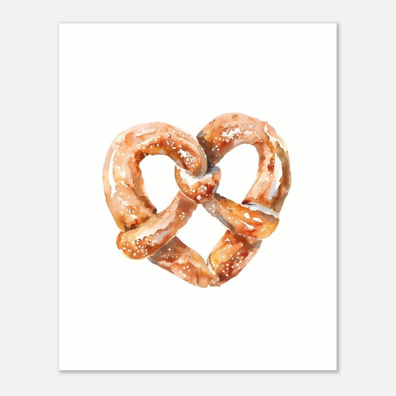 Pretzel Poster Heart-shaped Pretzel Wall Art Pretzel Print Pretzel Food ...
