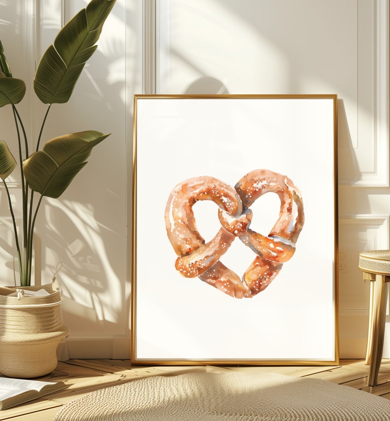 Pretzel Poster Heart-shaped Pretzel Wall Art Pretzel Print Pretzel Food ...