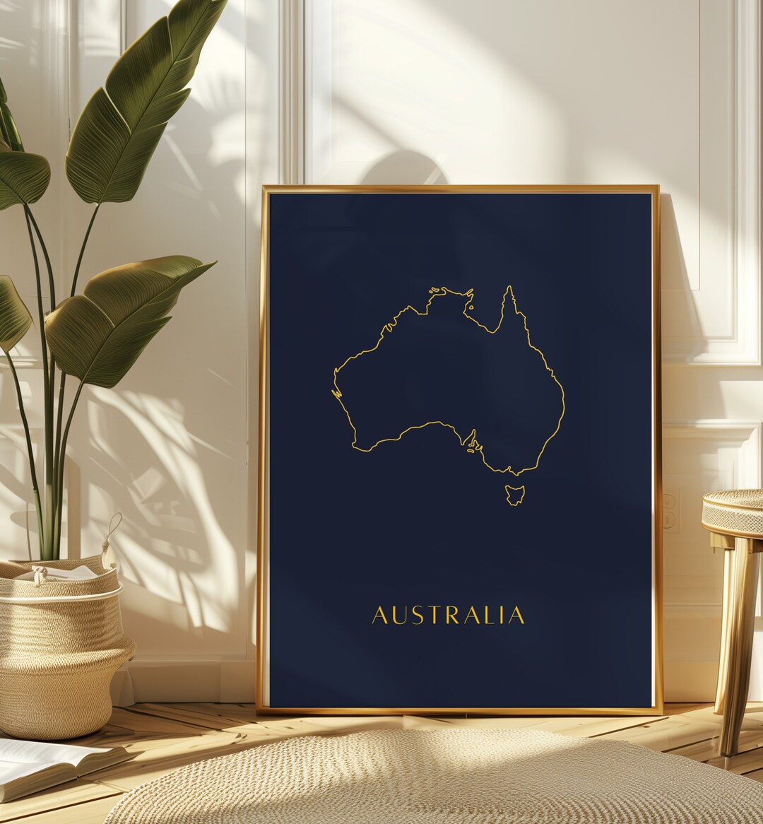 Australia Map Poster Map of Australia Poster Australia Outline Print ...