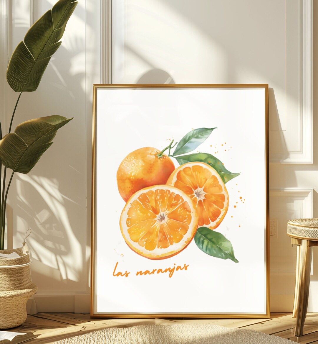 Oranges Poster Orange Wall Art Las Naranjas Print Fruit Wall Art ...