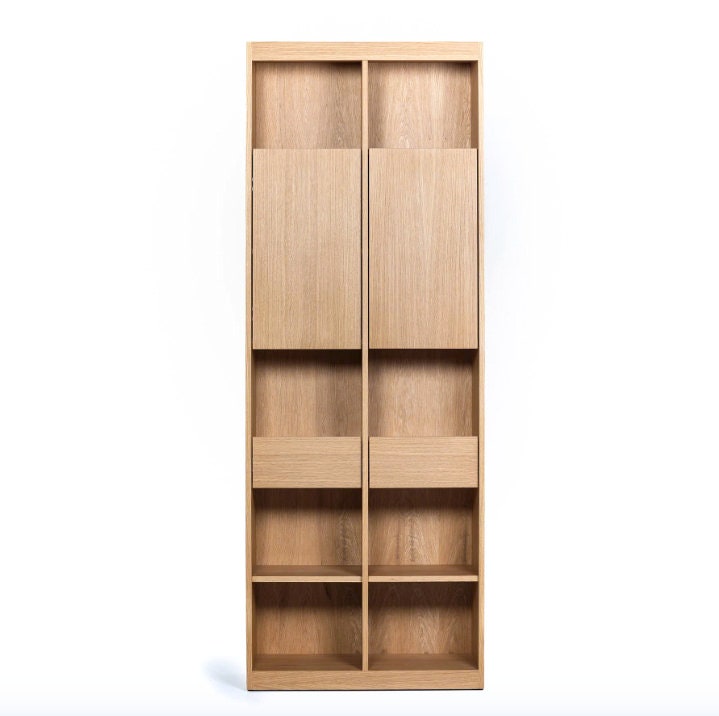 Solid Oak Bookshelf, Solid Wood Bookshelf, Wooden Shelf Unit, Multi ...