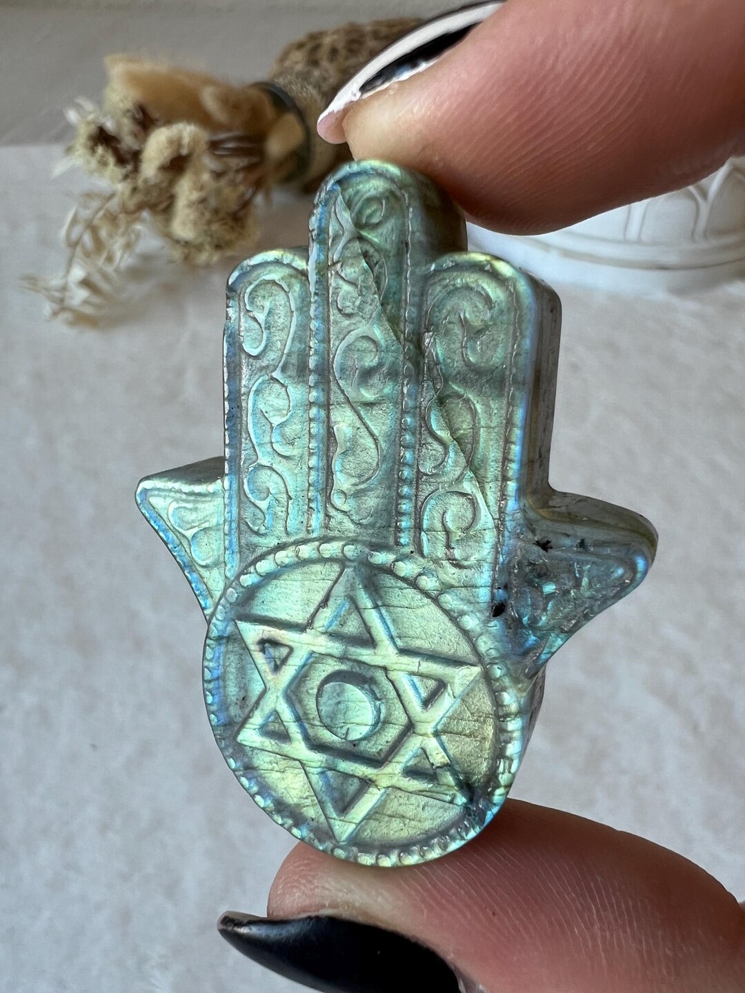 Labradorite Hamsa Hand - Etsy