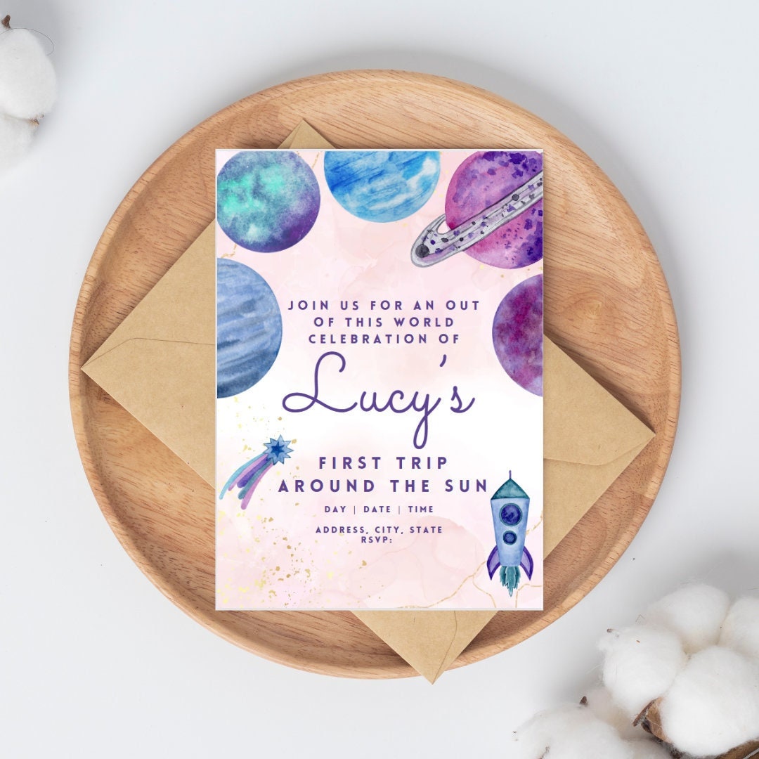 Space Themed Birthday Invitation - Etsy