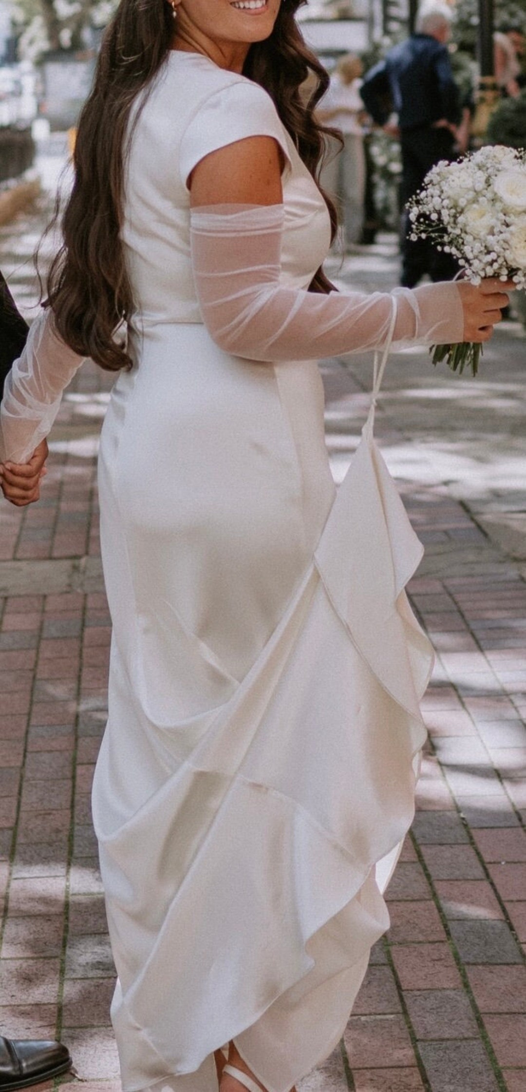 Tulle Wedding Sleeves. Detachable Bridal Sleeves, Fingerless Embroidered Tulle Gloves, Bicep ...