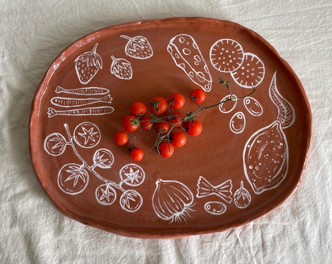Ceramic Platter Handmade Terracotta Serving Platter - Etsy