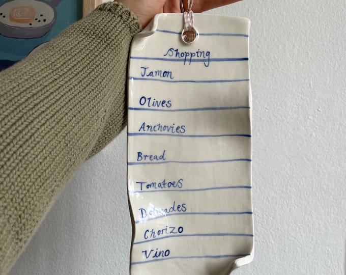 Ceramic Shopping List Wall Hanging - Etsy