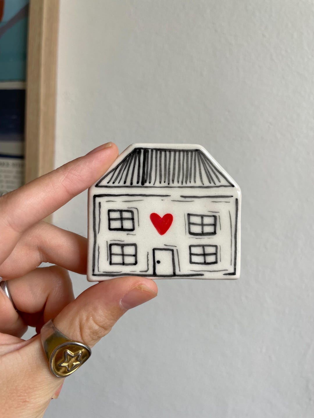 Ceramic “home” Handmade Magnet - Etsy