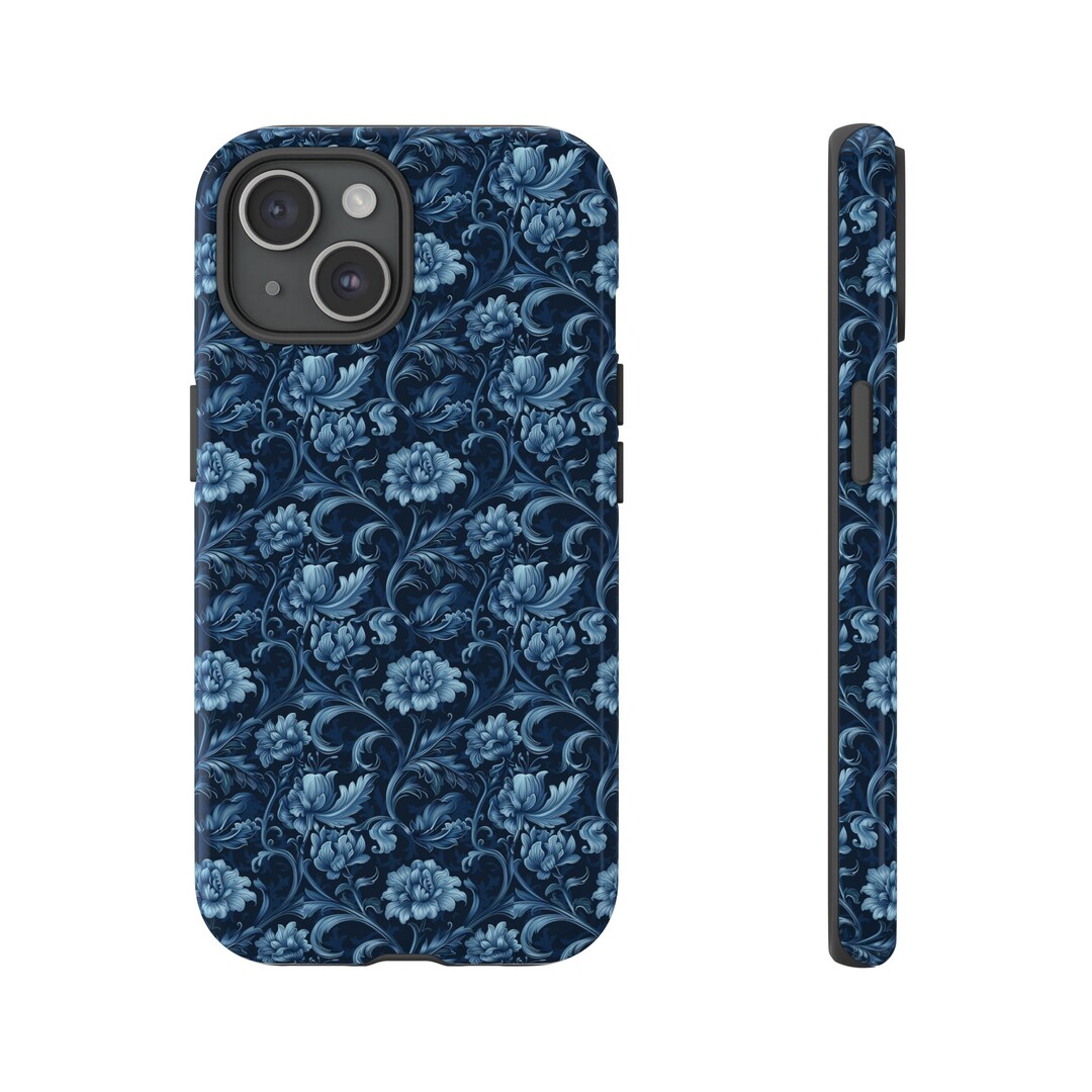 Blue Floral Phone Case - Etsy UK