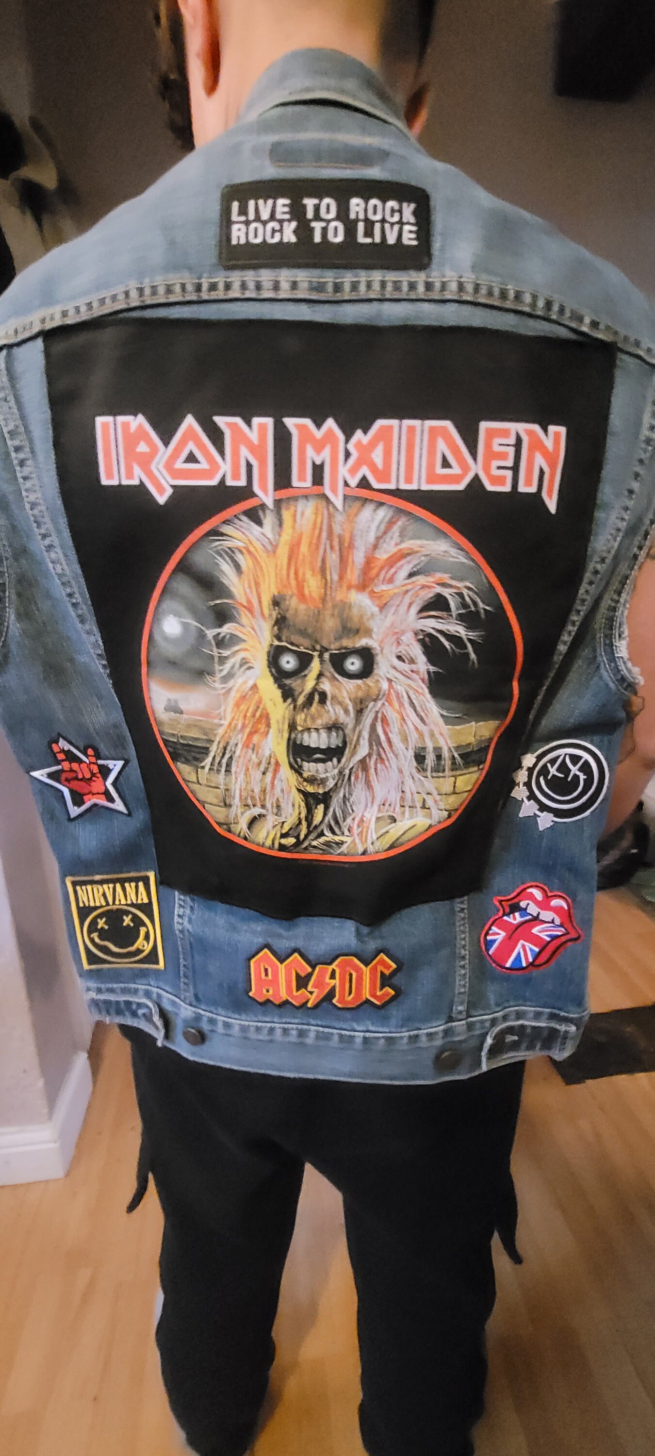 Levis Iron Maiden Denim Waistcoat - Etsy
