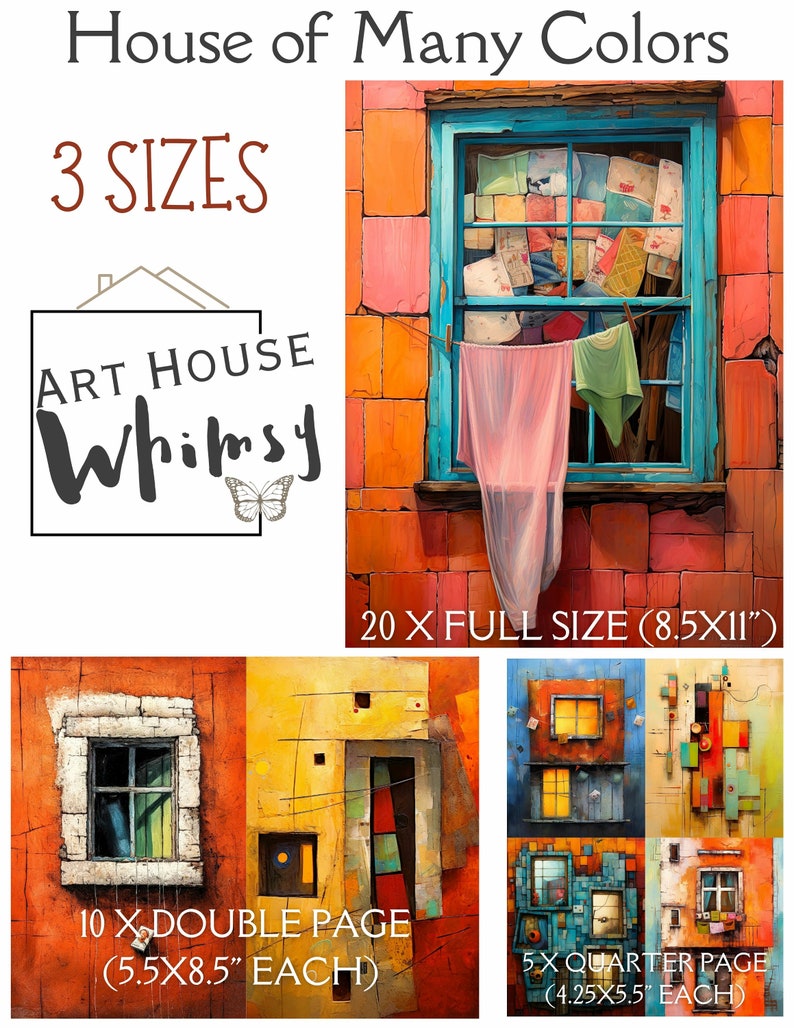 House of Many Colours: Whimsical Houses Mixed Media Papers, Colourful ...