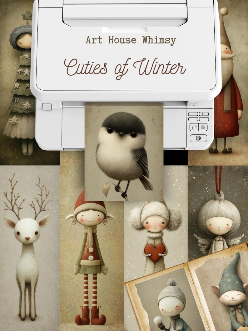 Cuties of Winter: 32 Christmas Whimsical Characters, 4 Sizes, CU ...