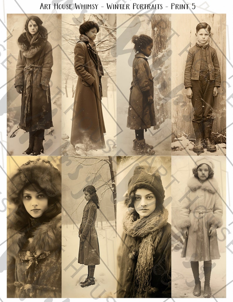 Winter Portraits: Vintage Winter Portrait Photos, 60 Jpeg Images ...