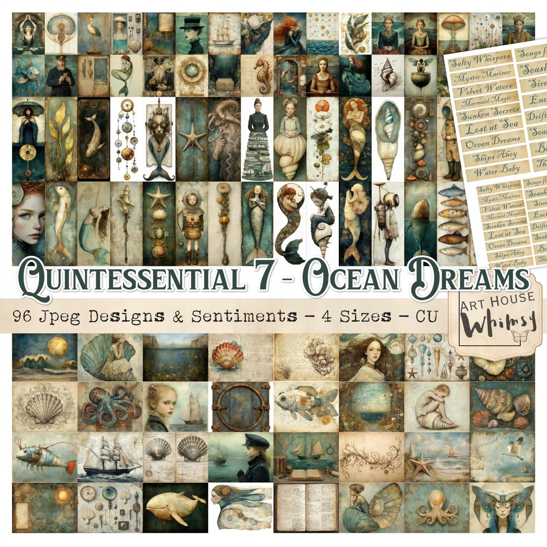Ocean Dreams Jpegs: Nautical Ephemera, Sentiments (digital Download) - Etsy