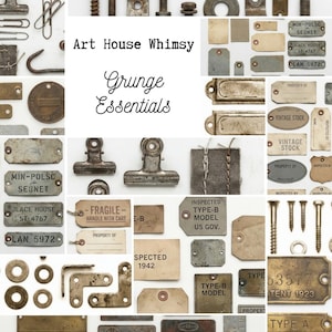 Grunge Essentials: Rusted Vintage Grungy Elements, 8 Collage Sheets, 3 ...