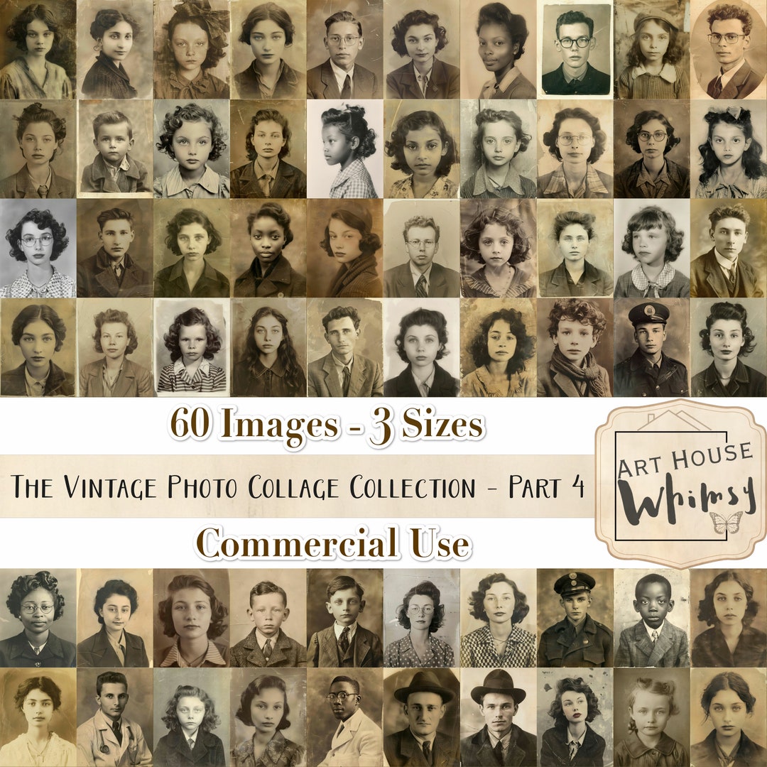 The Vintage Photo Collage Collection-part 4 - 60 Old Timey Images, 3 ...