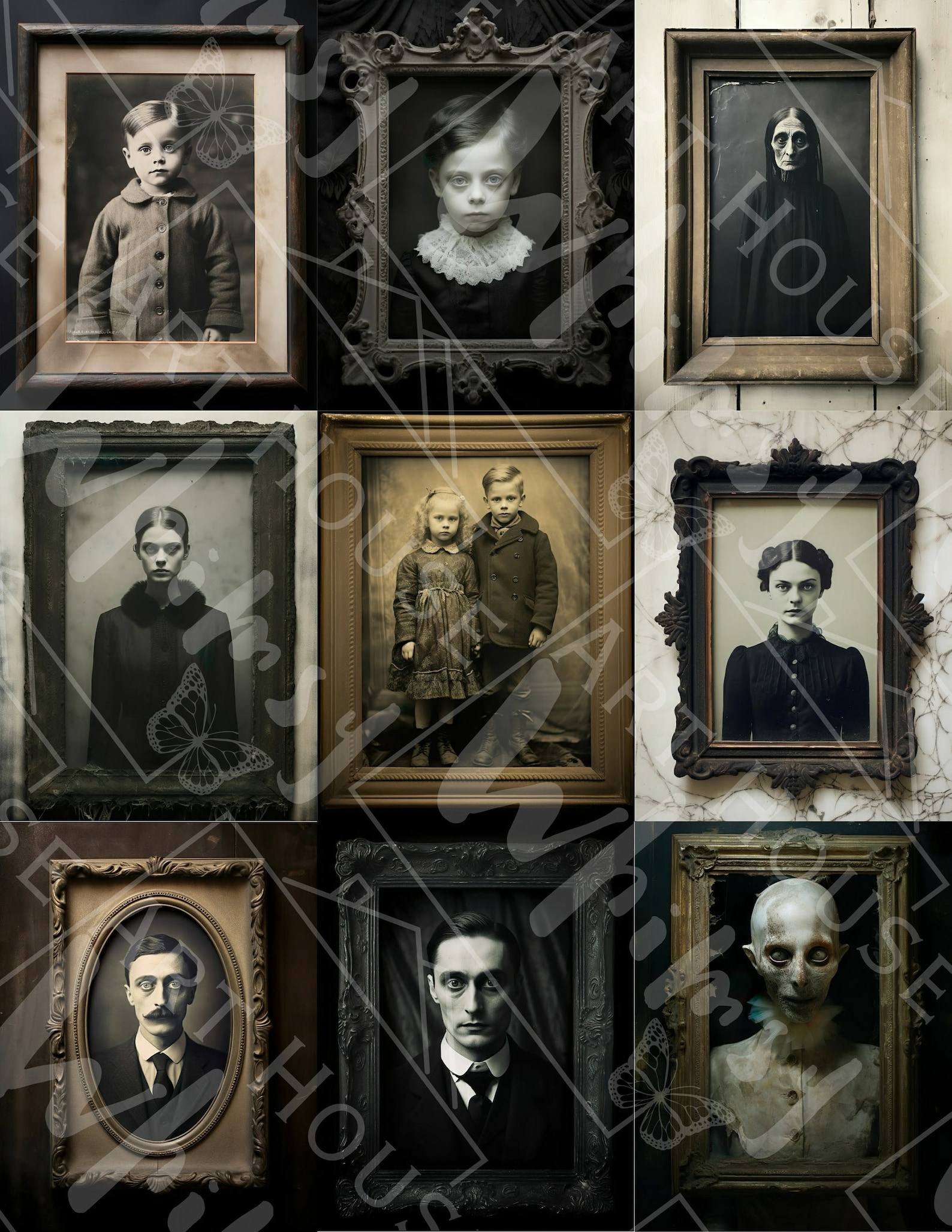 Creepy Portraits: Gothic Horror Portrait Art, 50 Spooky Images (digital ...