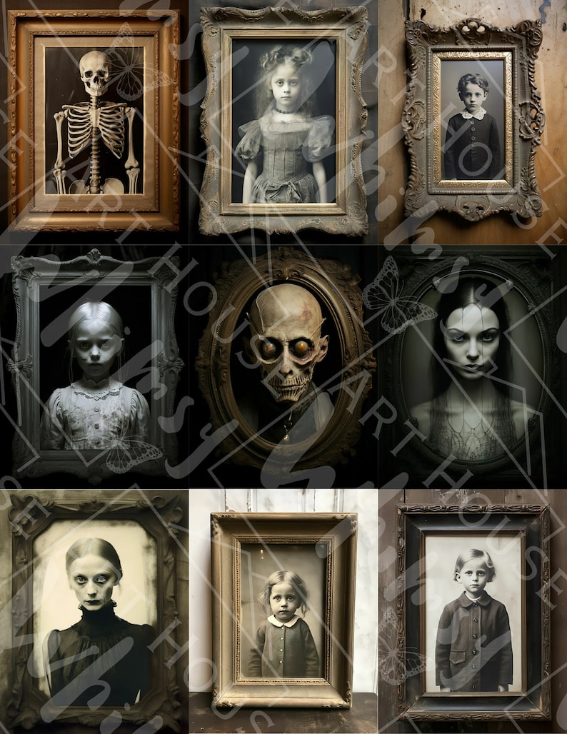Creepy Portraits: Gothic Horror Portrait Art, 50 Spooky Images (digital ...