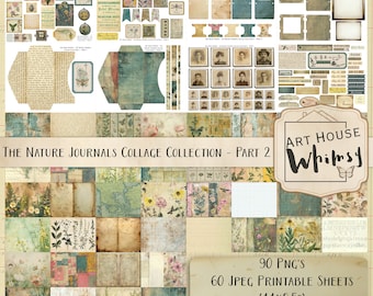 The Nature Journals Collage Collection Grunge Style Nature Field Notes ...