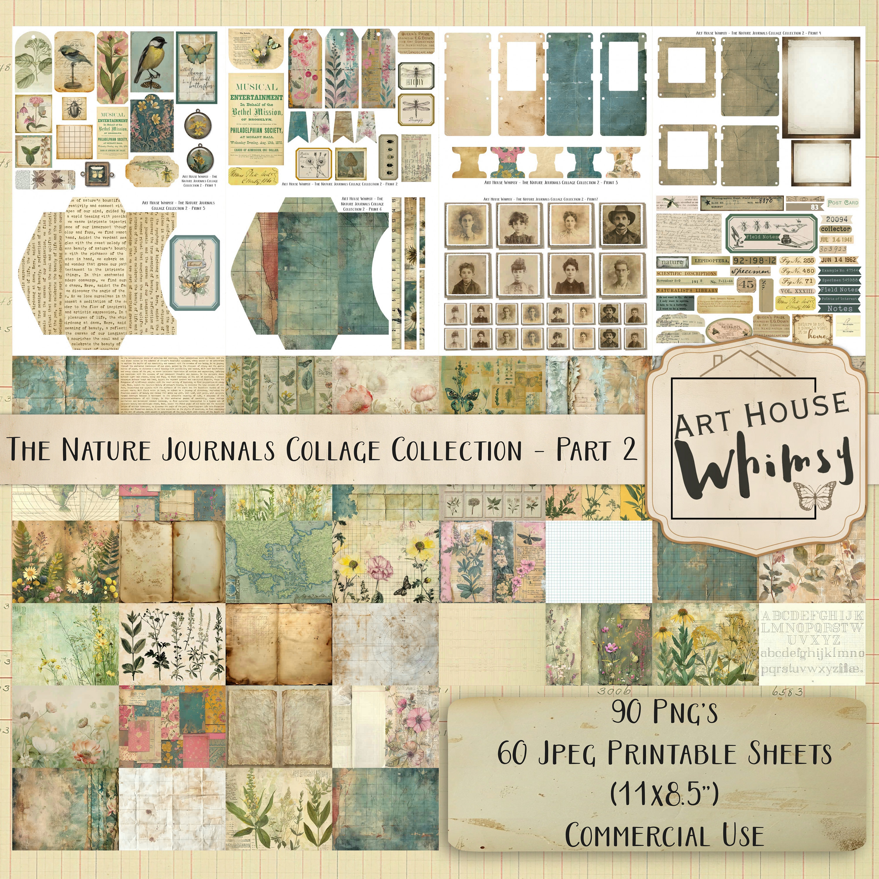 The Nature Journals Collage Collection 2: Spring Nature Collage Kit ...